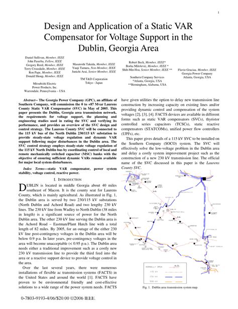 pdf design and application of a static var compensator for voltage