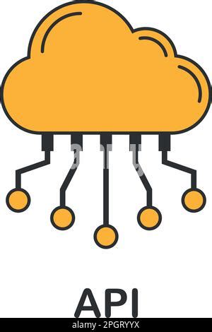 API icon in flat style. Software integration vector illustration on isolated background ...