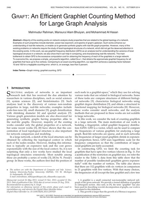 Pdf Graft An Efficient Graphlet Counting Method For Large Graph Analysis