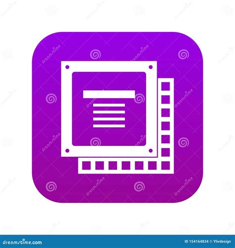 Computer Cpu Processor Chip Icon Digital Purple Stock Vector Illustration Of Isolated Chip