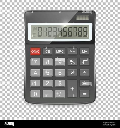 Vector Realistic Calculator Icon Isolated On Transparent Background Design Template In EPS