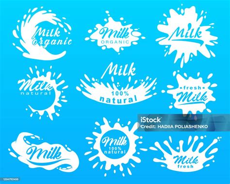 유기농 유제품 라벨 소우유는 편지와 함께 튀는다 리디지드 드롭 실루엣 아이콘 벡터 일러스트레이션 우유에 대한 스톡 벡터 아트 및 기타 이미지 Istock