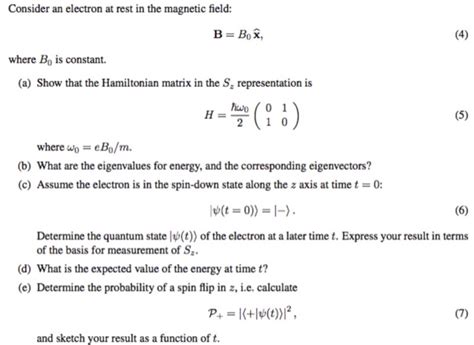 solved consider an electron at rest in the magnetic field