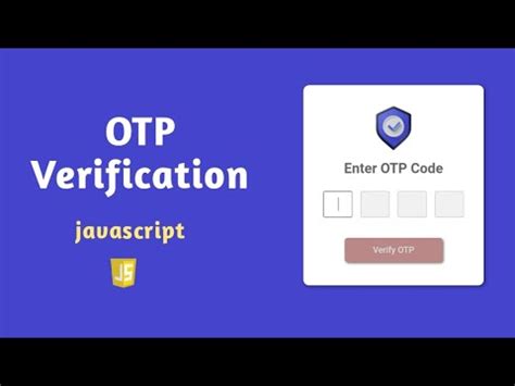 Otp code verification form in html css & javascript - YouTube