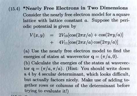 154 nearly free electrons in two dimensions consider the nearly free