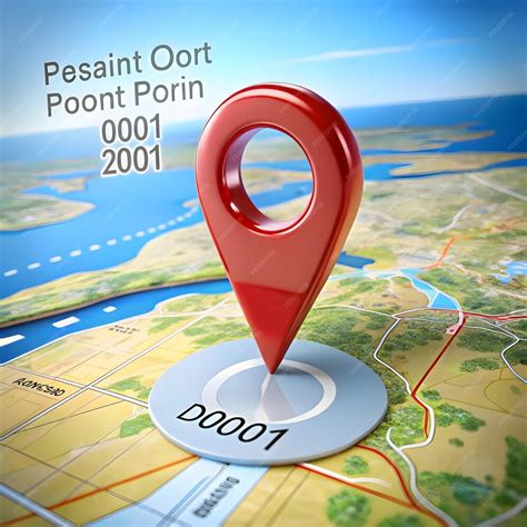 3d Top View Of A Map With Destination Target Point Premium Ai Generated Image