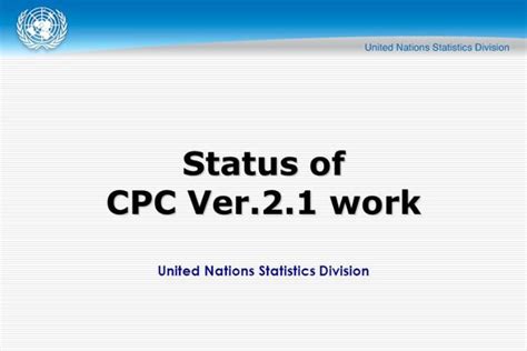 The Central Product Classification Cpc Version 2 1