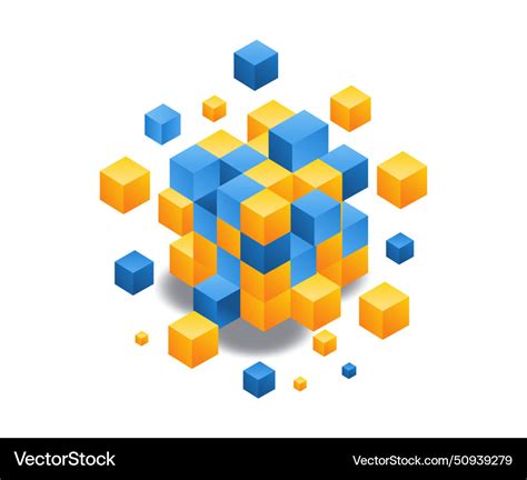 Abstract Grid Blockchain Technology Royalty Free Vector