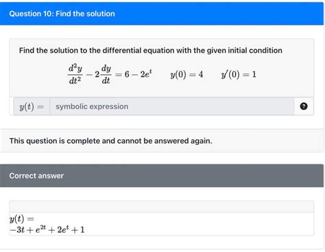 Solved Find The Solution To The Differential Equation With