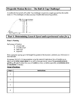 Fun Projectile Motion Hit The Target Lab By Chris Adams TPT