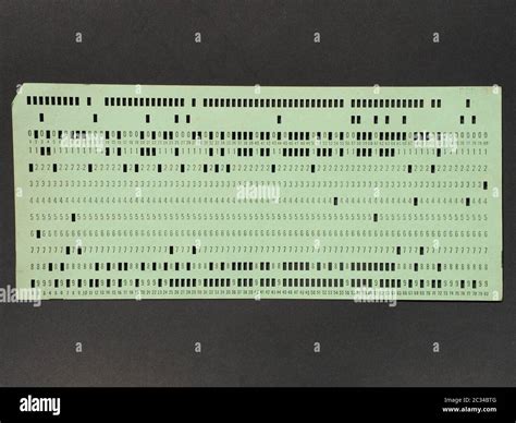 Vintage Punched Card For Computer Data Storage And Programming Stock Photo Alamy
