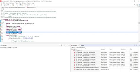 msp430fr5994 tidm filtering signalprocessing lea software rev b project build errors in code