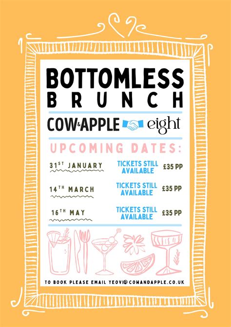Cow Bottomless Brunch Dates 2026 🍹🍸 Our Bottomless Brunchs Are