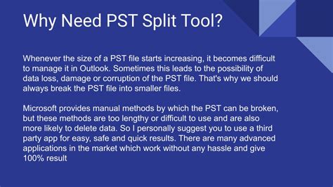 PPT Outlook PST Split Tool PowerPoint Presentation Free Download ID 11694959