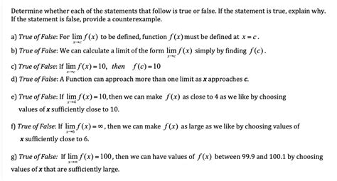 solved determine whether each of the statements that follow