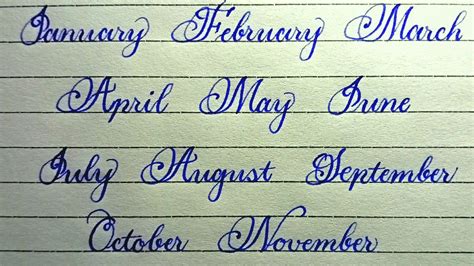 January To December Months Name In Cursive Handwriting Cursive Writing Practice For Learners