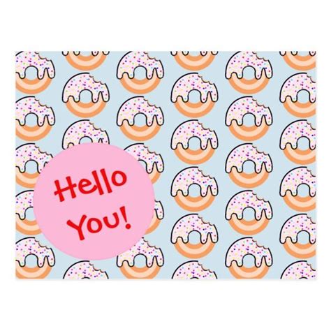 Cute Donut Pattern Postcard Zazzle