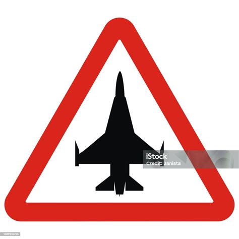 흰색 배경 Eps에 삼각형 빨간색과 흰색 도로 표지판에 평면 아이콘 전투기에 대한 스톡 벡터 아트 및 기타 이미지 전투기