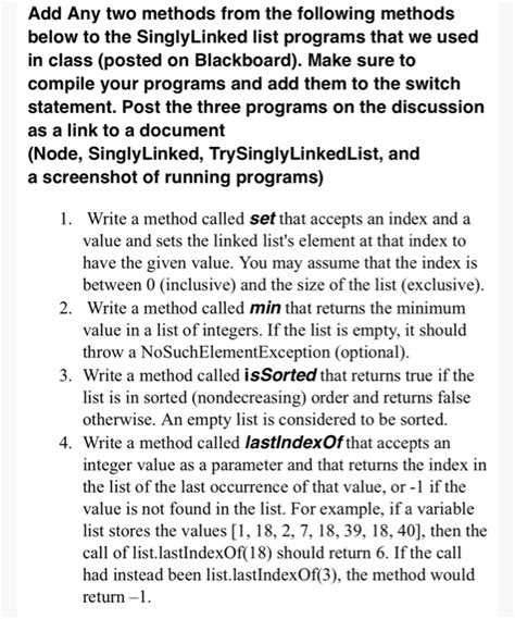 Solved Add Any Two Methods From The Following Methods Below