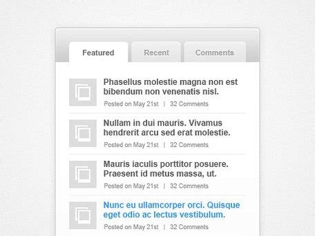 Tabbed Sidebar Widget Free PSD Download FreeImages