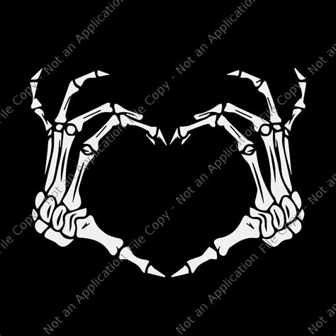 Skeleton Hand Heart Sign Bones Svg Funny Halloween Skeleton Svg Cute