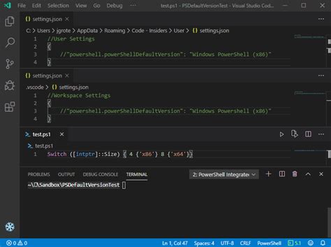 Preview Powershelldefaultversion Workspace Setting Doesnt Work For