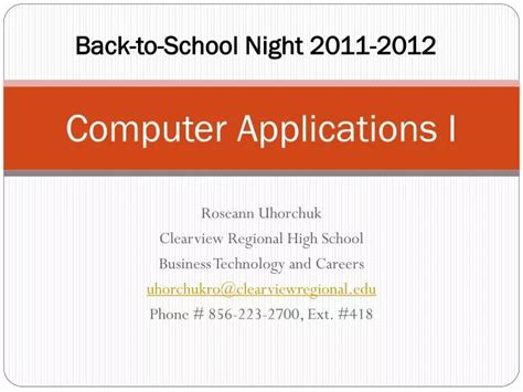 PPT Computer Applications I PowerPoint Presentation Free Download ID 1985078