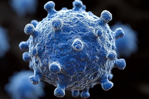 A Detailed Depiction Of A Virus Particle Showcasing Its Structure And Surface Features