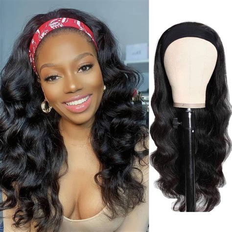 Ghaadd Headband Wig Human Hair Body Wave Headband Wigs For