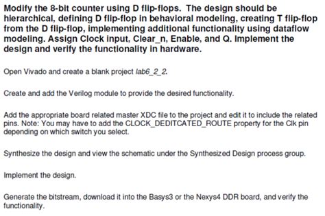 Modify The Bit Counter Using D Flip Flops The Chegg Com