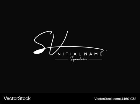 Initial Sv Signature Logo Template Hand Drawn Vector Image
