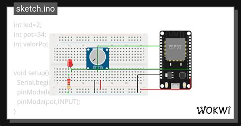 P04 Potenciometro Led Wokwi Esp32 Stm32 Arduino Simulator
