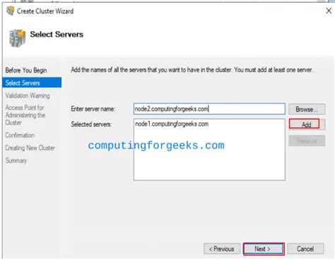 Configure Windows Server Failover Clustering WSFC ComputingForGeeks
