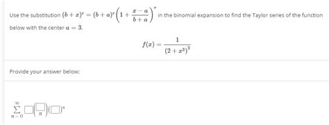Solved Use The Substitution Bxrbar1x Abar ﻿in The