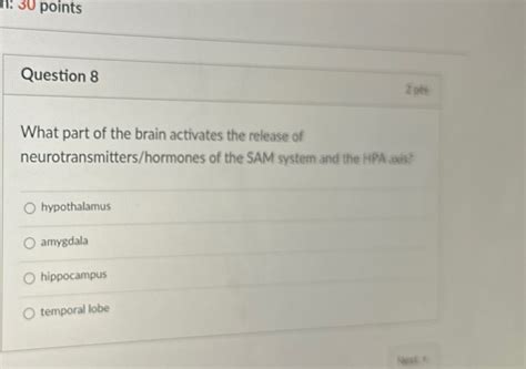 solved question 8what part of the brain activates the