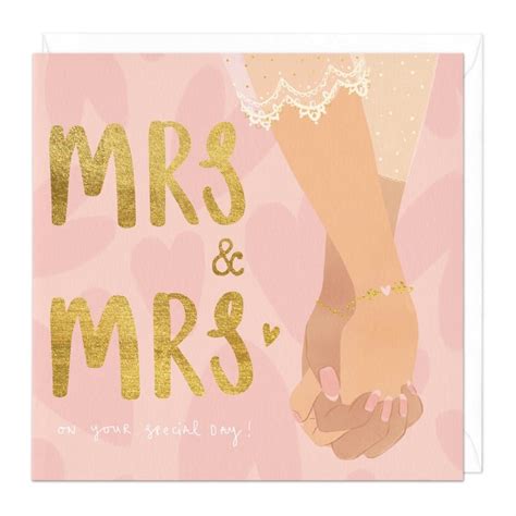 Mrs And Mrs Wedding Card