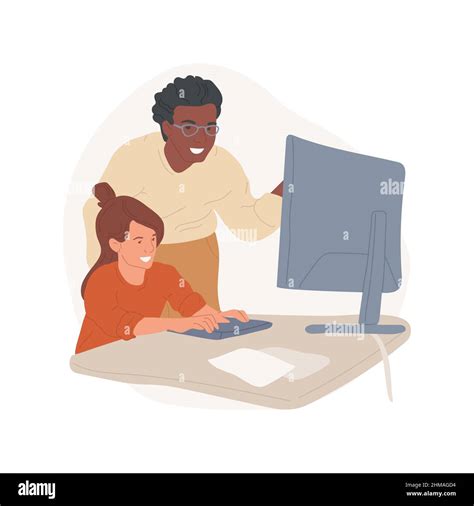 Computer Science Tutor Isolated Cartoon Vector Illustration Computer
