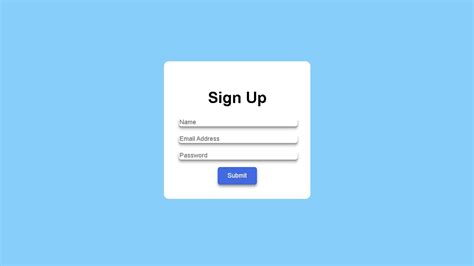 Animated Signup Form Using Css And Html Youtube