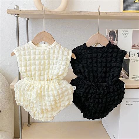 아기 키즈 소녀 의류 짧은 세트 여름 유아 소년 코튼 티셔츠 Pp 반바지 어린이 의류 복장 정장 한국 스타일 Aliexpress