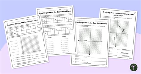 graphing data worksheets coordinate plane teach starter