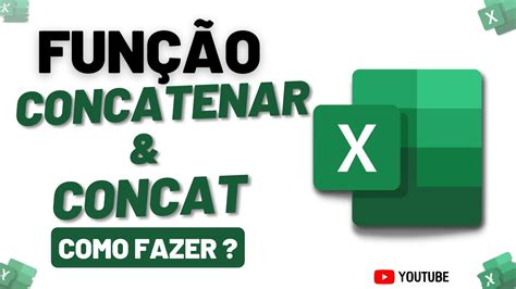 Excel Função Concatenar e Função Concat Como Fazer YouTube