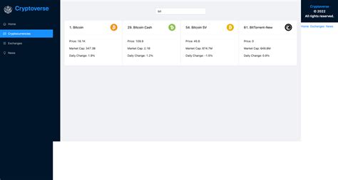 GitHub Wojciechmarek Cryptoverse A Sample Cryptocurrency Website