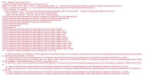 Facing Webpack Compilation Error · Issue 17105 · Cypress Iocypress · Github