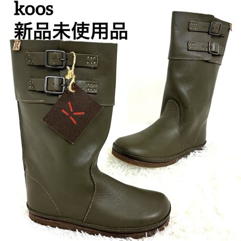 入手困難新品タグ付 コース Koos Ewe ダブルベルト ブーツ 37 カーキ メルカリ