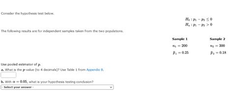 Solved Consider The Hypothesis Test Chegg
