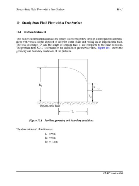 Steady State Fluid Flow With A Free Surface Pdf Porosity Permeability Earth Sciences