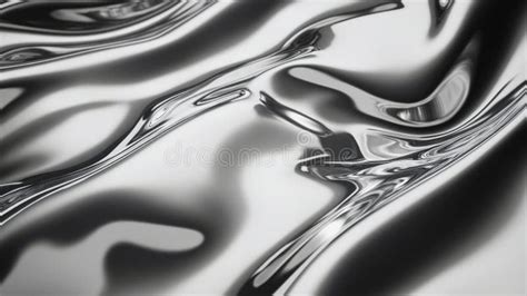 Liquid Chrome Metallic Surface Reflecting Light with a Smooth Flowing Texture. Generative AI ...