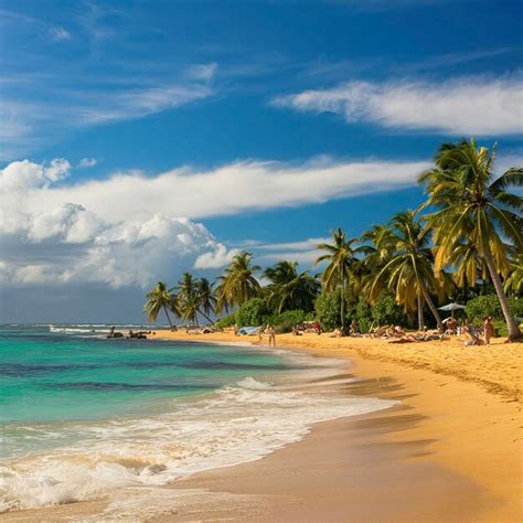 Premium Photo Beach Under Clear Cloudy Sky In Tropicana