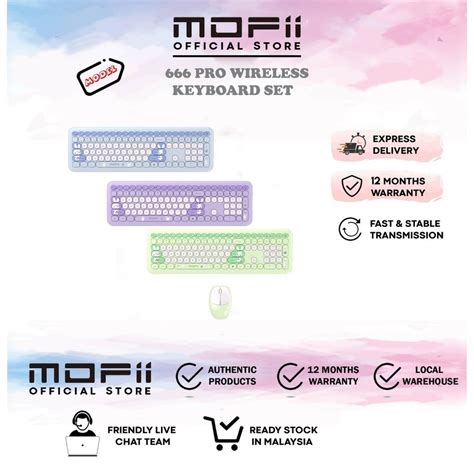 Mofii 666 Pro 2 4g Wireless Mouse And Keyboard Mixed Color Set For Girls Pc Notebook Office