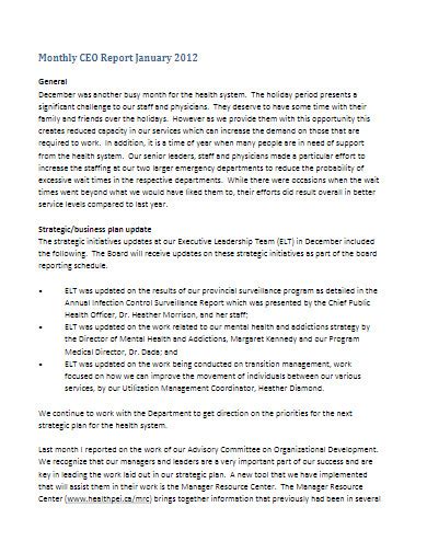 10 Ceo Report Examples To Download